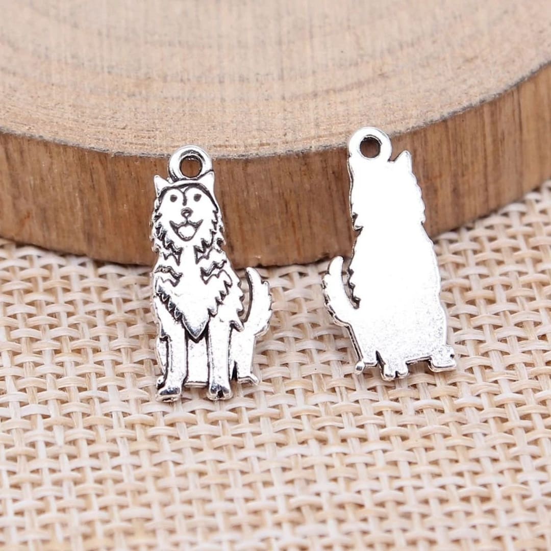 6 Silver Husky Dog Charms, 17x8mm, Silver Tone Charms (J-225) - Etsy