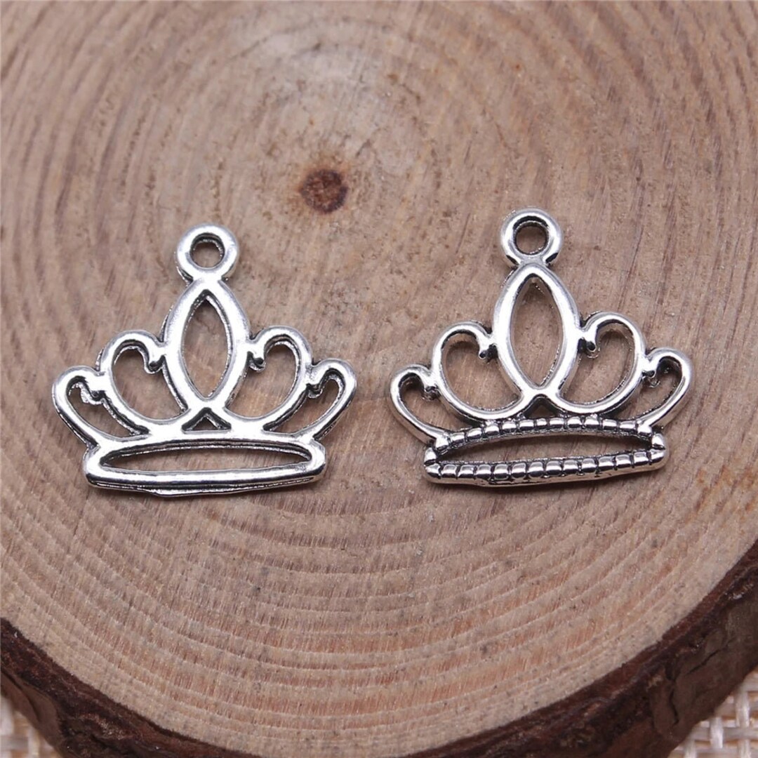 10 Silver Princess Crown Charms, 15x15mm, Silver Tone Charms (Q-65) - Etsy