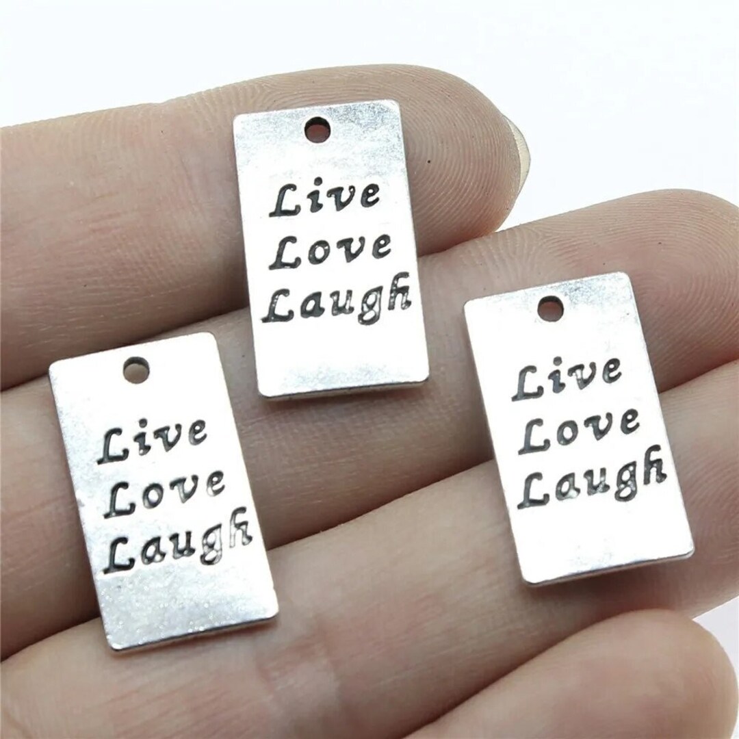 4 Silver Live Laugh Love Charms,2 Sided, Antique Silver Tone (R-41) - Etsy