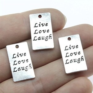 4 Silver Live Laugh Love Charms,2 Sided, Antique Silver Tone (R-41) - Etsy