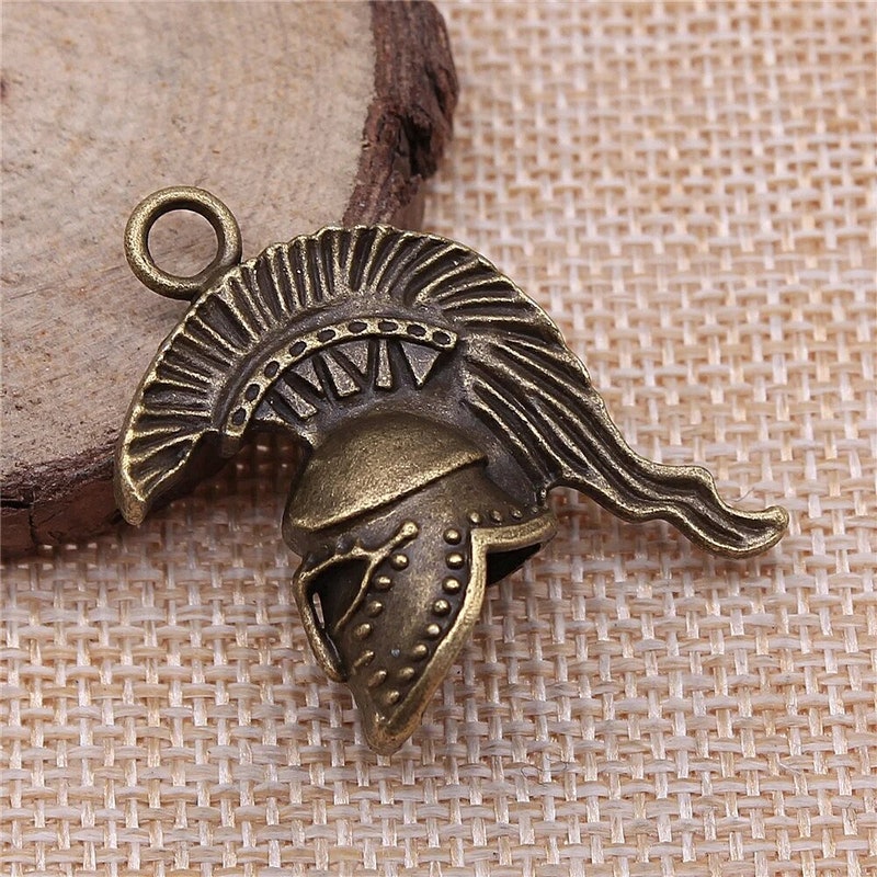 Antique Helmet Pendant - Etsy
