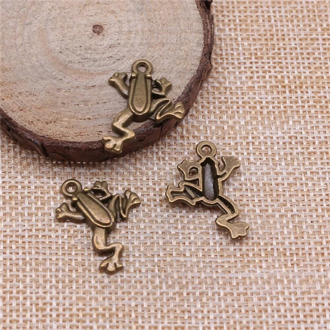 5 Bronze Frog Charms, Toad Charms, 23x17mm, Bronze Tone Charms (O-236 ...