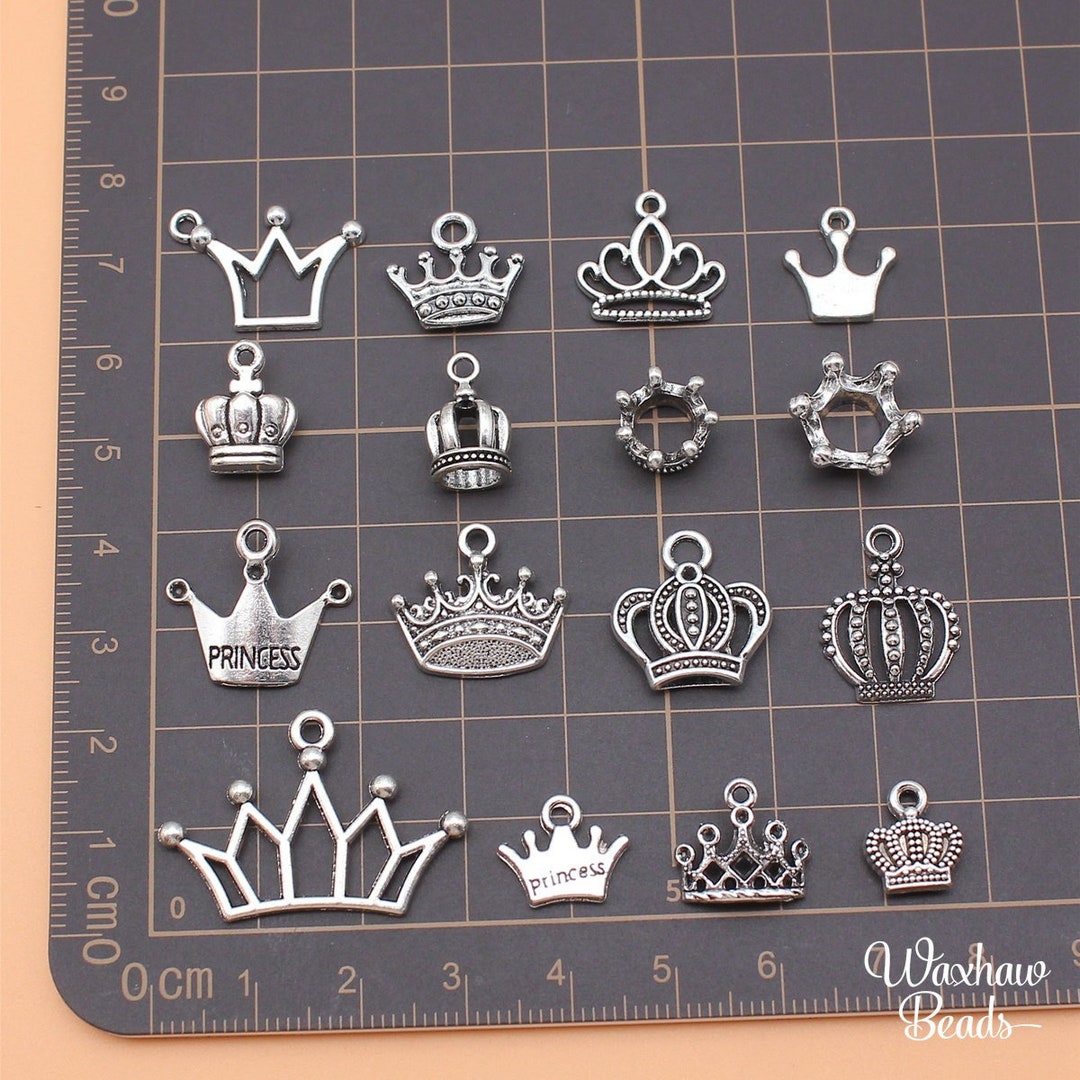BULK 16 Silver Princess Crown Charms, Mixed Lot of Charms (L-177) - Etsy