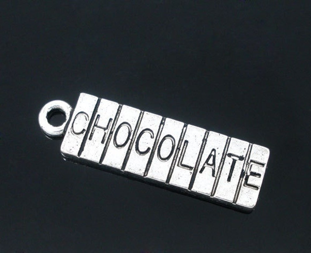 8 Silver Chocolate Bar Charms, Silver Tone Charms U-47 - Etsy