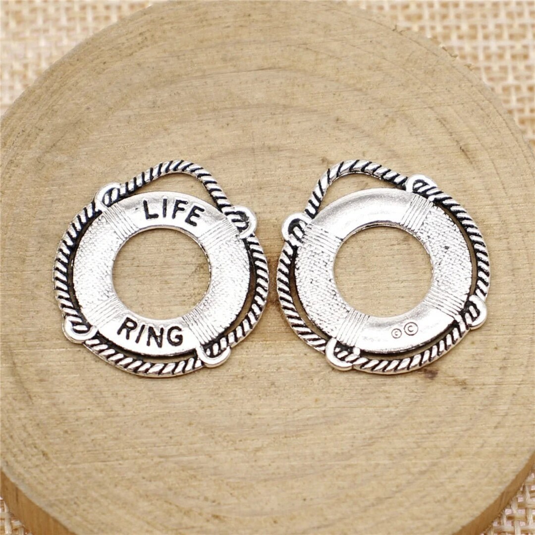 5 Silver Life Preserver Charms, 23x22mm, Silver Tone Charms (L-14) - Etsy