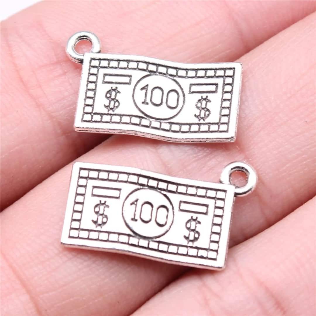 12 Silver 100 Dollar Charms, Silver Money Charms, 2 Sided, Ships From ...