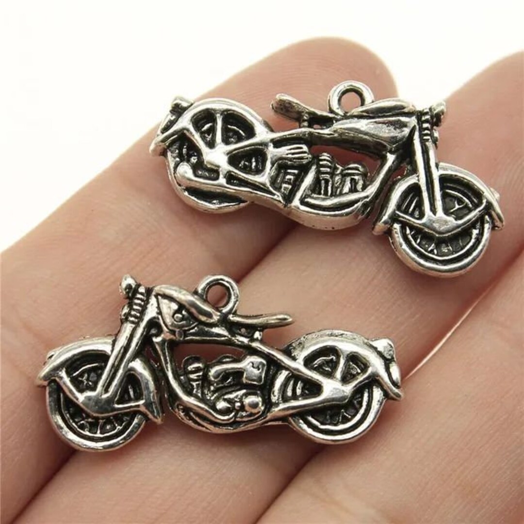 Silver 3D Motorcycle Charm, 34x16mm, Silver Tone Charms (E-211) - Etsy