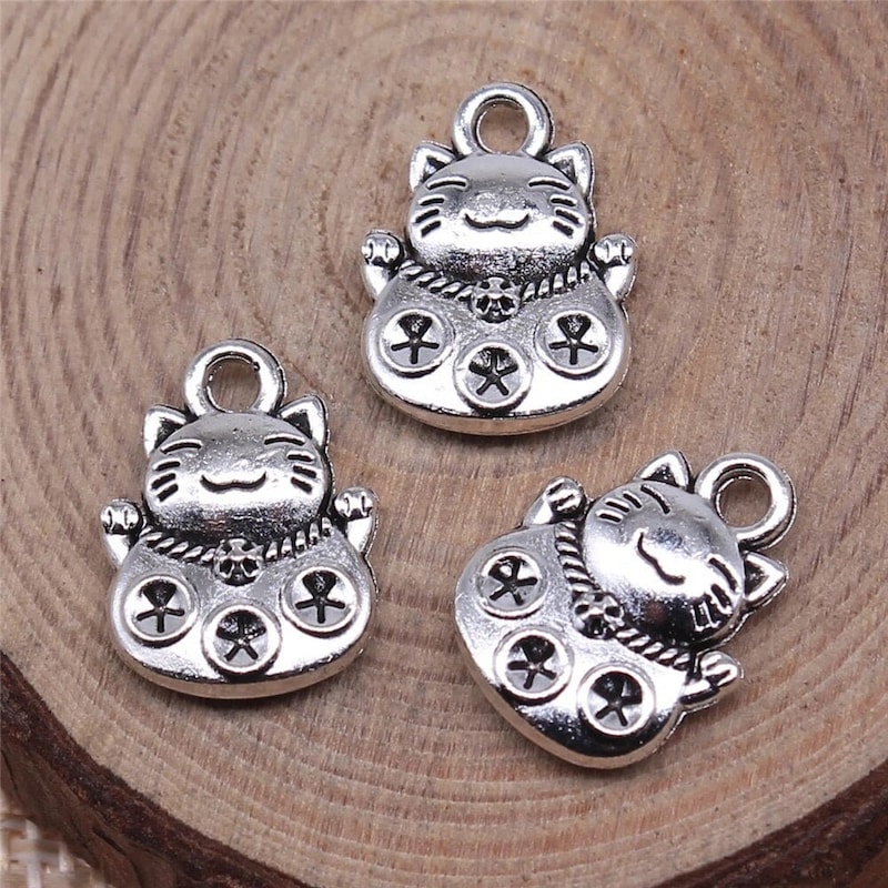 Lucky Cat Charm - Etsy