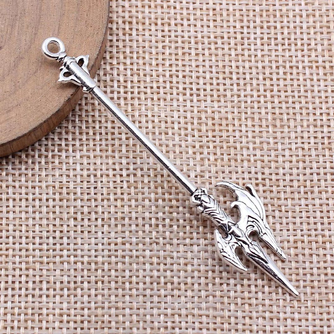 2 Silver Sword Pendant, Cosplay Sword, Halberd Sword, 70mm Silver Tone ...