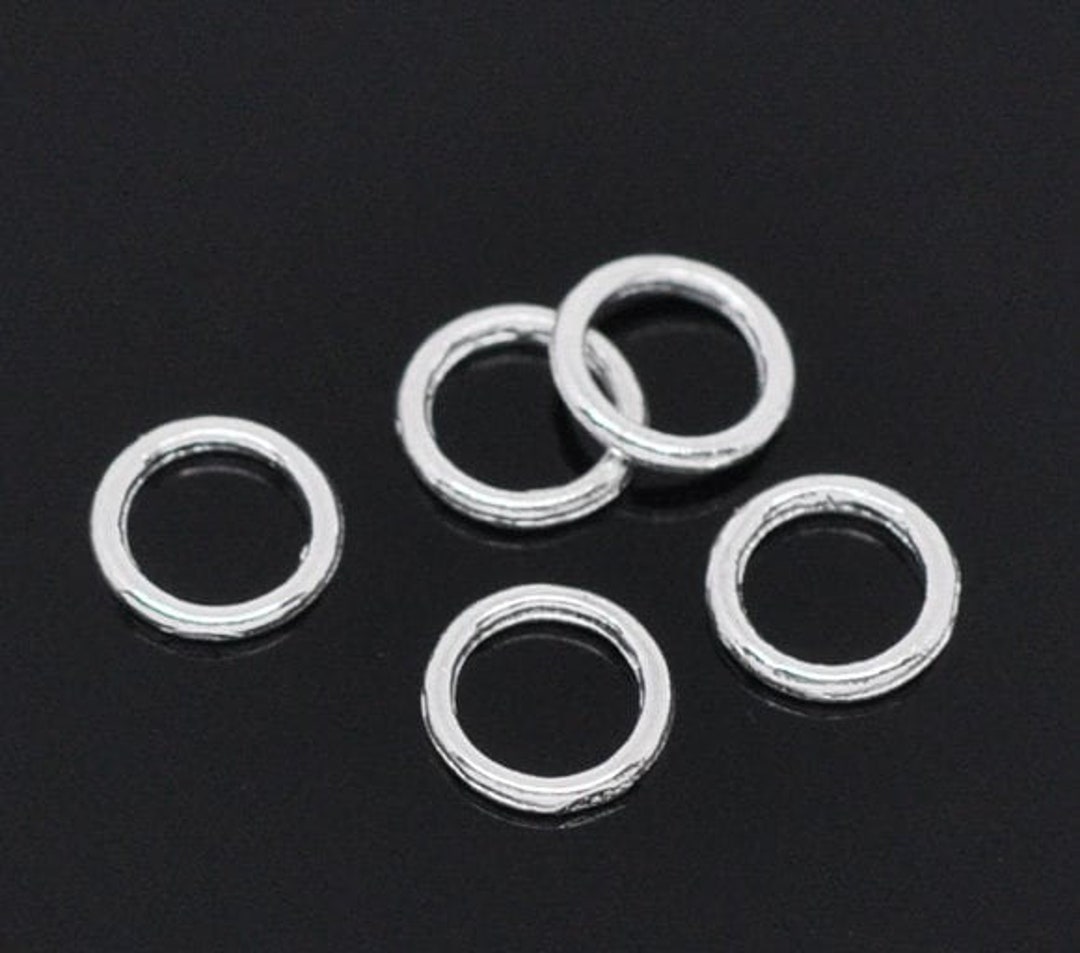 BULK 500 6mm Silver Soldered Jump Rings, High Quality Silver Plated T-9 ...