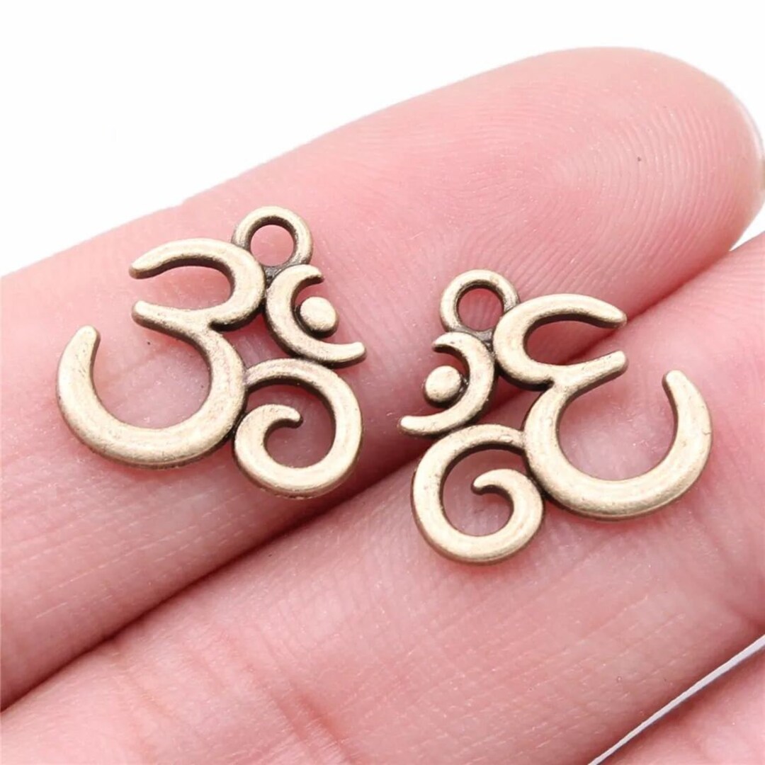8 Bronze OM Symbol Charms, 15x15mm , Antique Bronze Tone Charms (U-249 ...