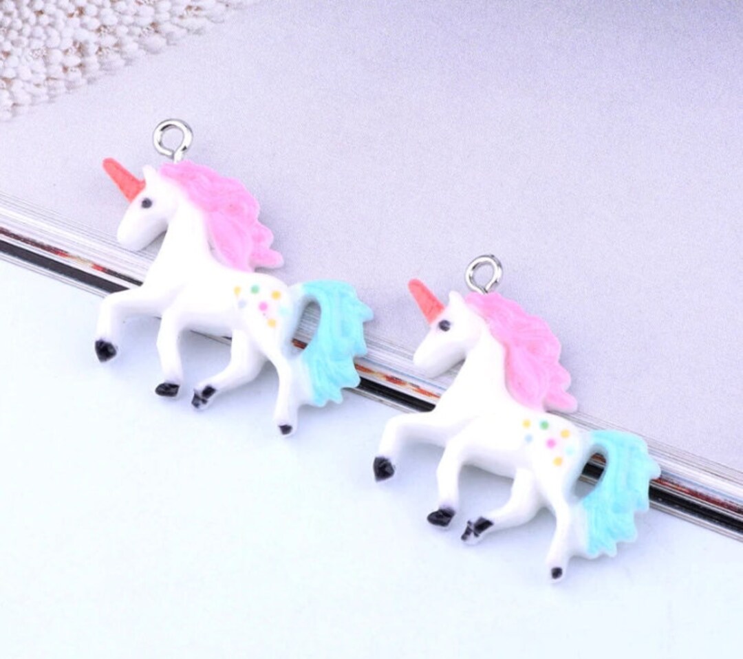 Unicorn Charm, Adorable Resin (E-183) - Etsy