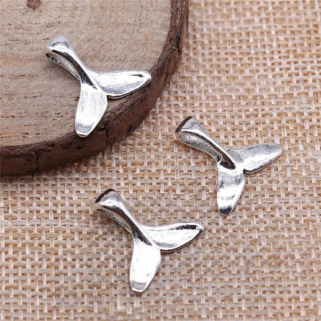 10 Whale Tale Charms, 16mm X 16mm, Silver Tone Charms (I-101) - Etsy