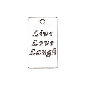 4 Silver Live Laugh Love Charms,2 Sided, Antique Silver Tone (R-41) - Etsy