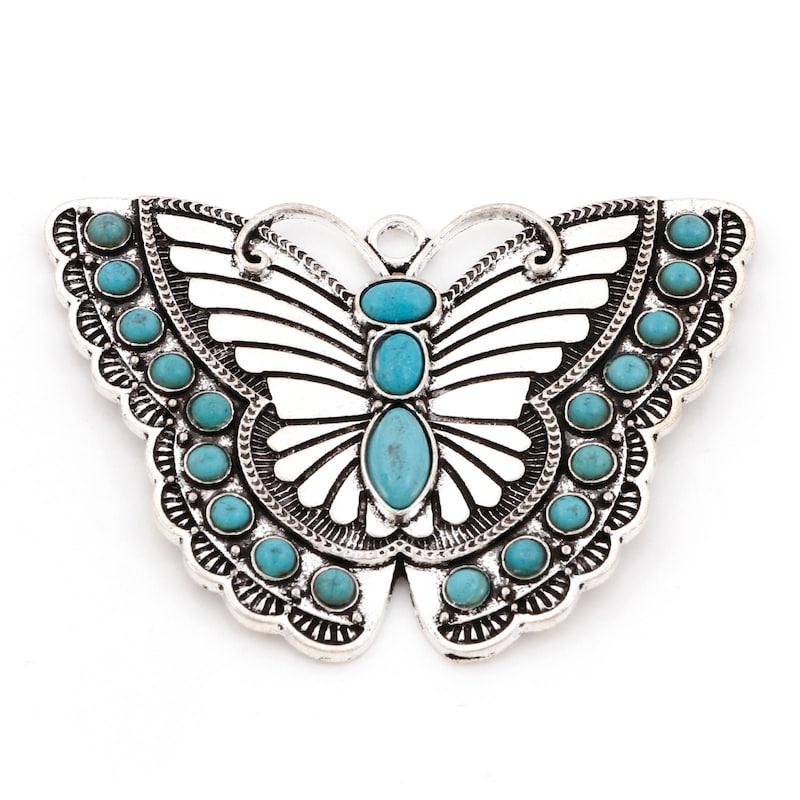 Turquoise Butterfly Charms - Etsy