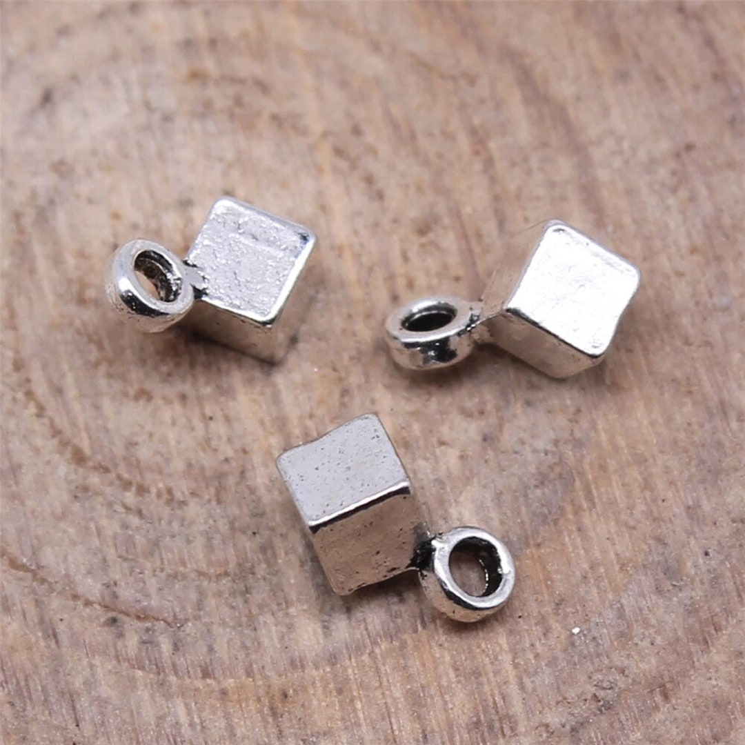 20 Silver Cube Charms, 3x3mm, Silver Tone Charms (K-197) - Etsy
