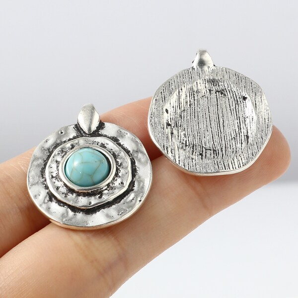 Sterling Silver Turquoise Charms - Etsy