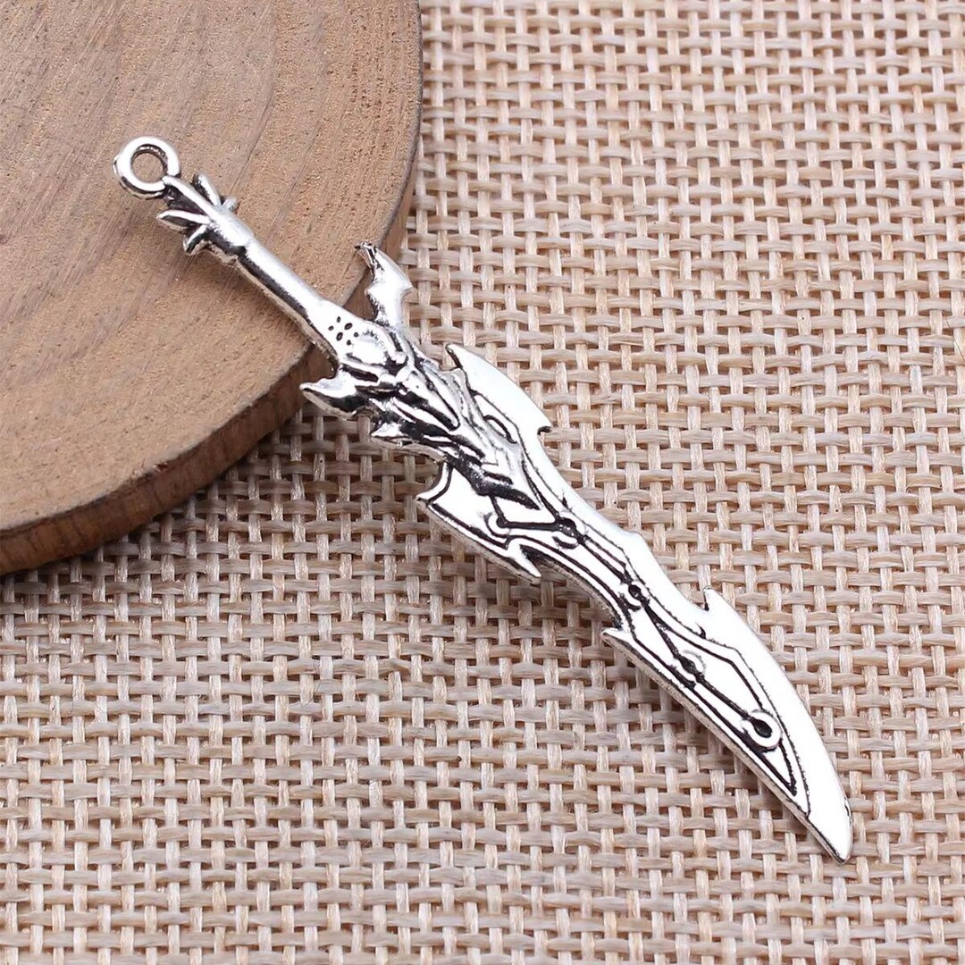 3 Silver Sword Pendant, Cosplay Sword, Halberd Sword, 59mm Silver Tone ...
