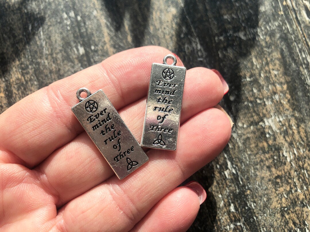 2 Ever Mind the Rule of Three Charms, Silver Tone Charms (B-131) - Etsy
