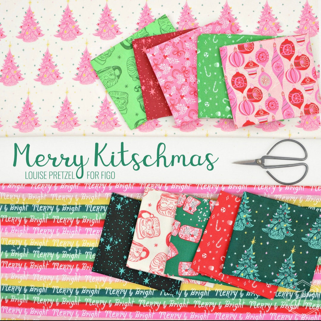 Yard Bundle Merry Kitschmas by Louise Pretzel for FIGO Fabrics 12 ...