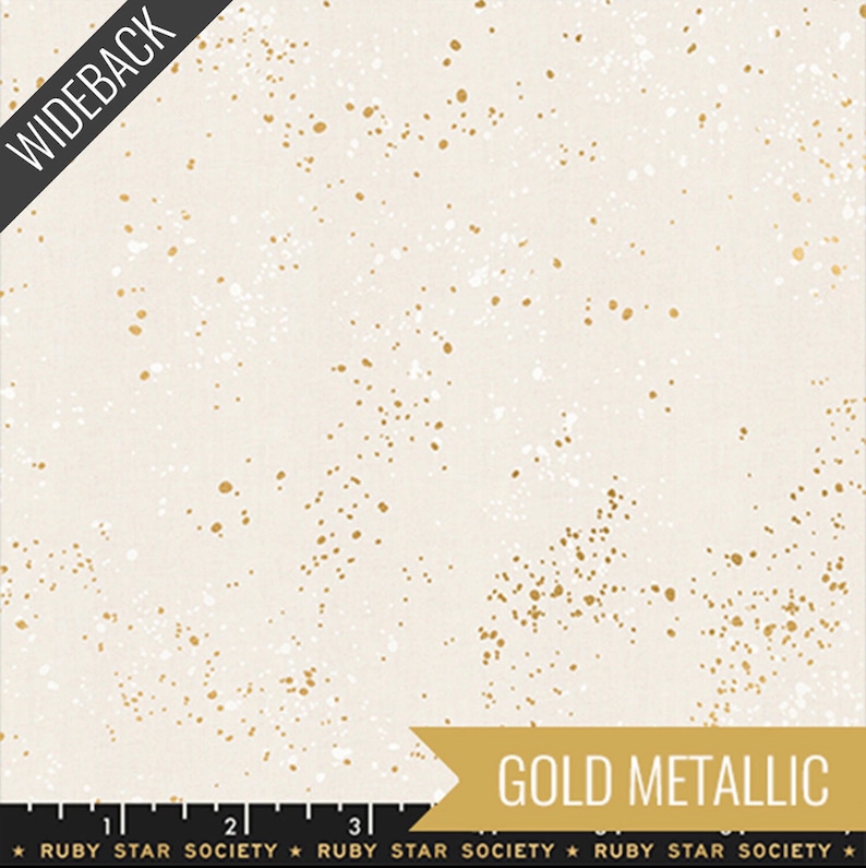 3yds 108” Wide Ruby Star Society Speckled Wide Backing in White Gold ...