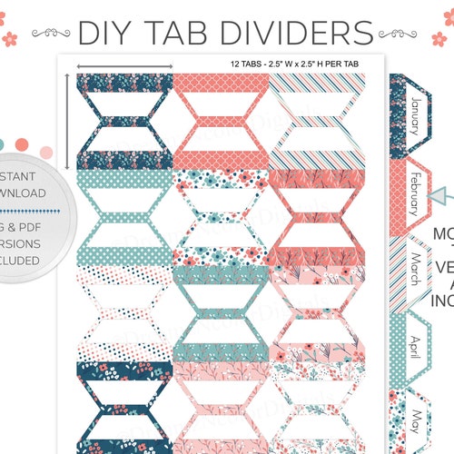 Editable Divider Tabs Blank Printable DIY Black | Etsy