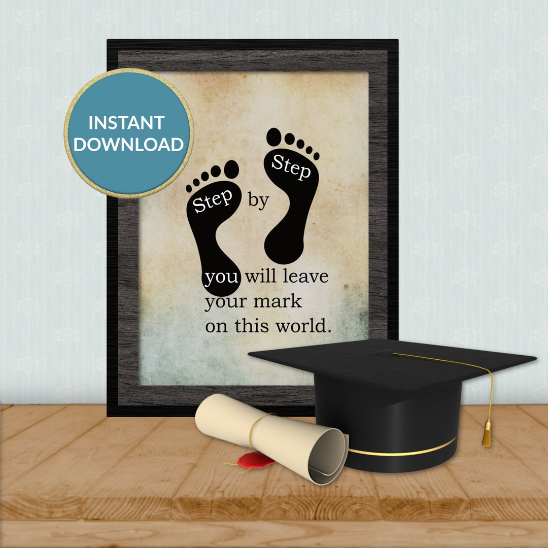 Graduation Printable; Grad Student Gift, Footprint Classroom Art, Party ...