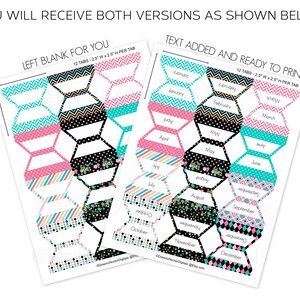 Printable Tabs - 2.5 Inch Geometric Pattern Labels - Planner, Folder ...