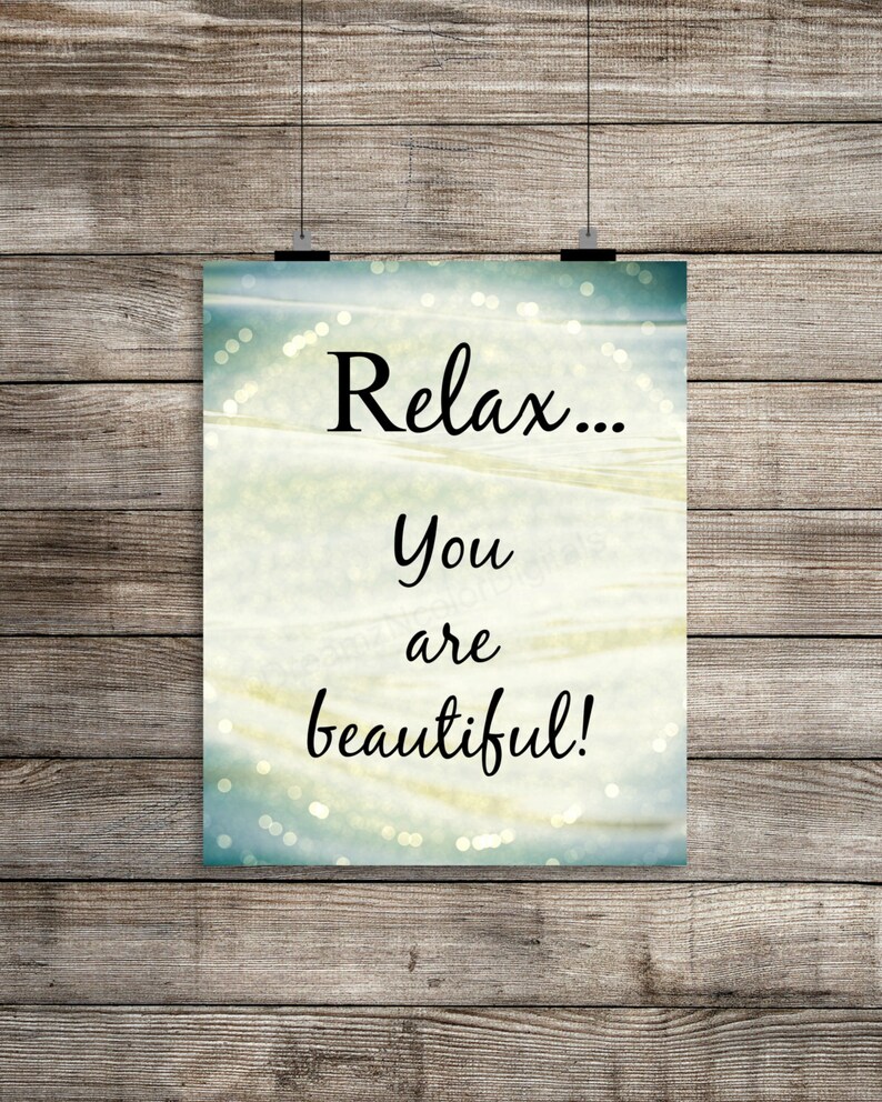 Relax Beautiful Quote Motivational Wall Art, Digital Home Decor ...