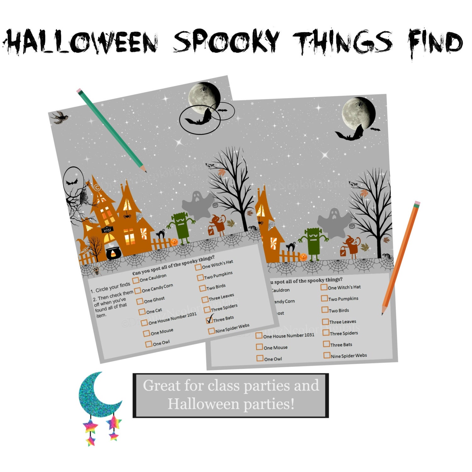 Printable Halloween Game Instant Download Class Party & - Etsy