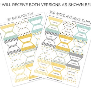 Printable Tabs - 2.5 Inch Bee Honeycomb Design - Planner, Folder, and ...