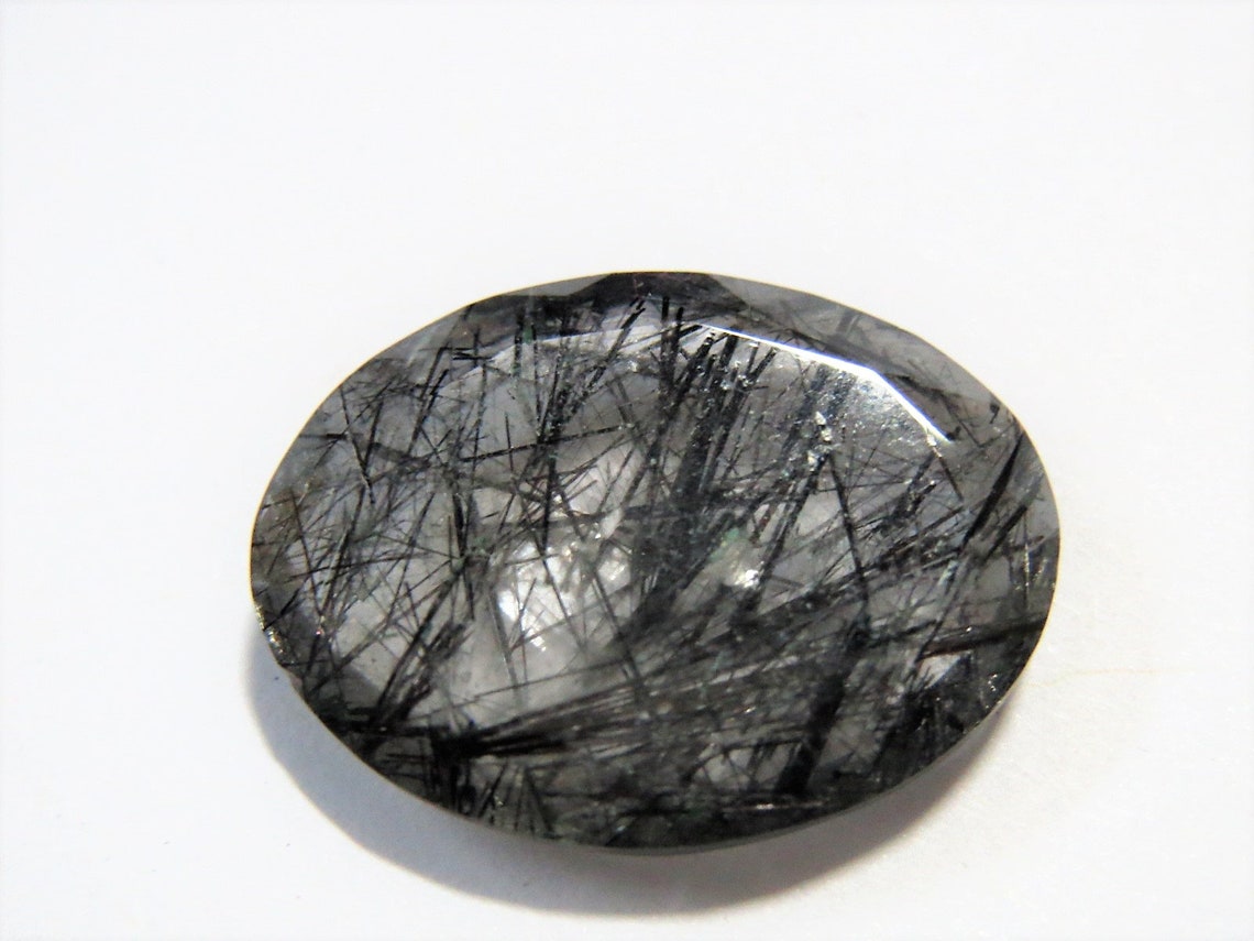 LARGE 20mm RARE Black Rutile Cut stone Rutilated Quartz | Etsy