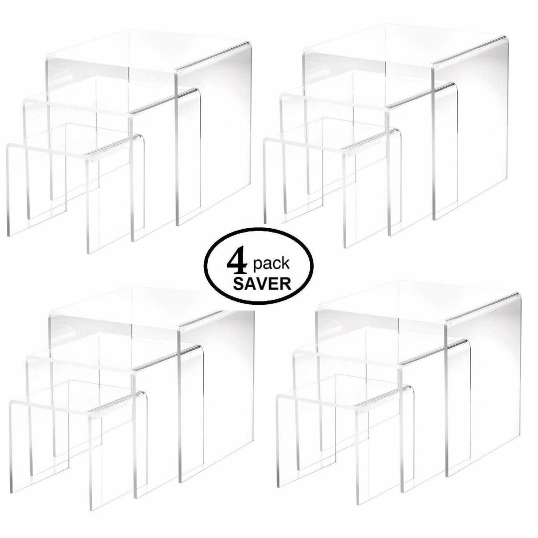 4 Sets 3 Piece Acrylic Riser Set medium Squares - Etsy