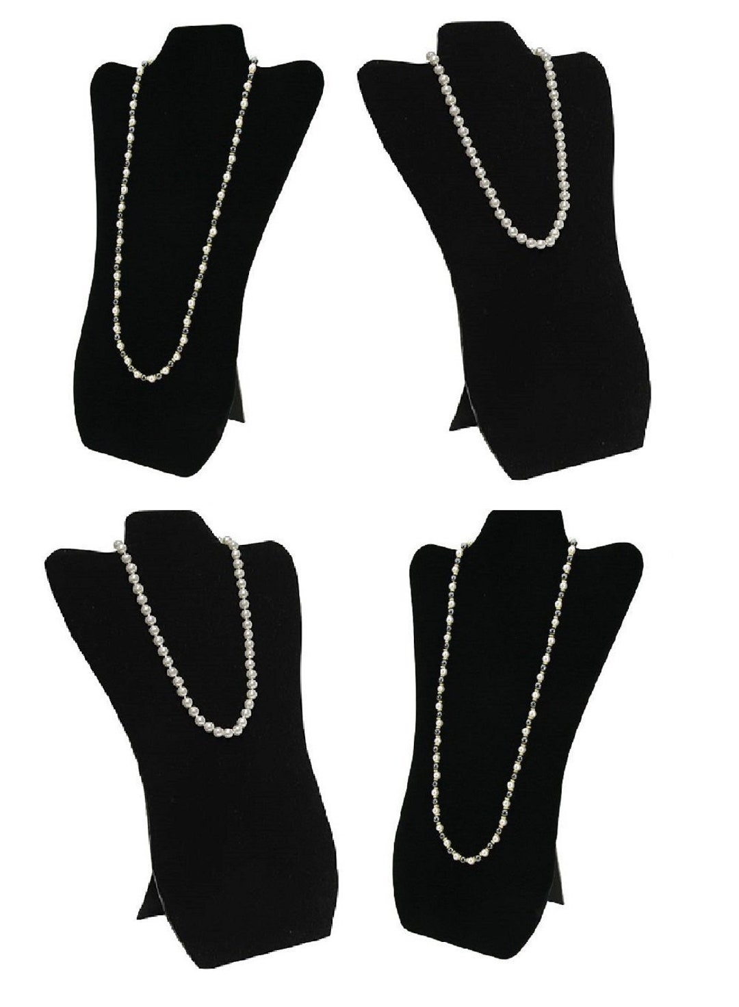 4 Pack Elegant Black Velvet Necklace Jewelry Display Easel 14 H by N ...
