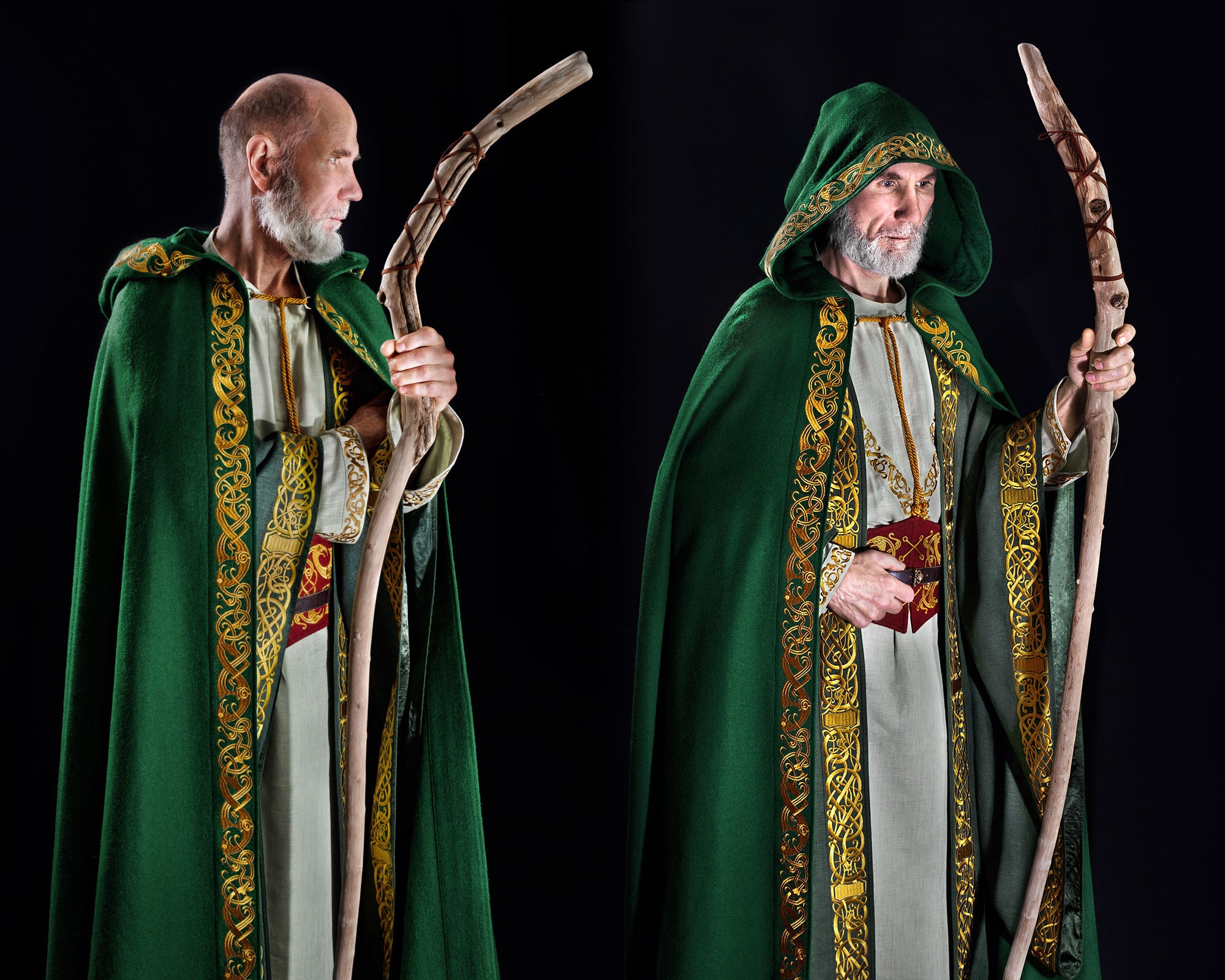 Wizard Robe LARP Or Viking Tunic White Mage, Medieval Cloak