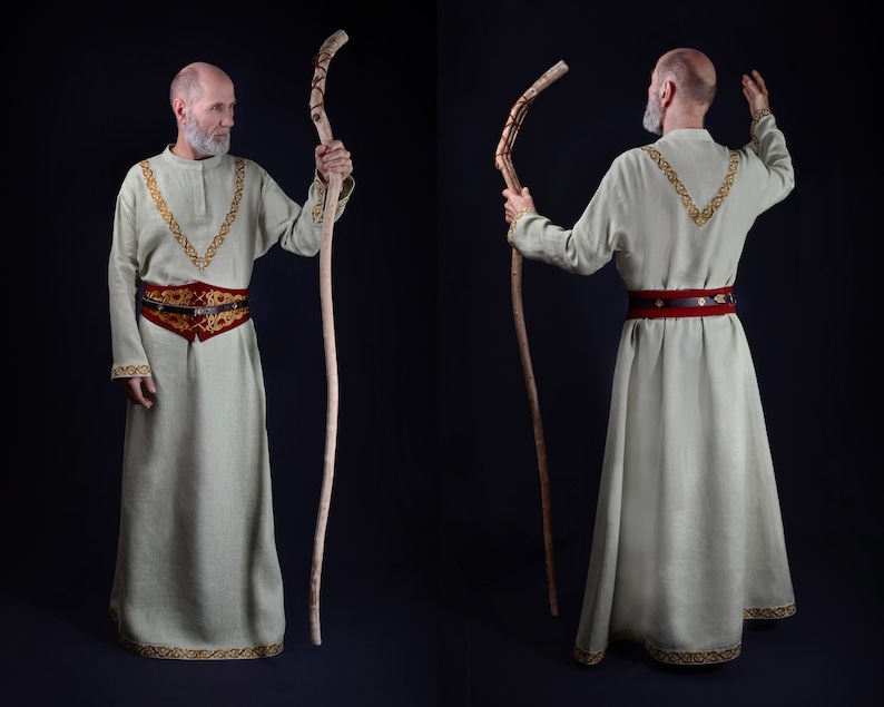 Fantasy druid costume Medieval viking tunic Robe of the wizard | Etsy