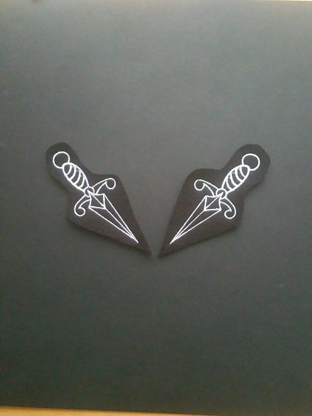 Cute but Deadly! Dagger Patches. Tattoo Style Embroidered Felt Patches ...
