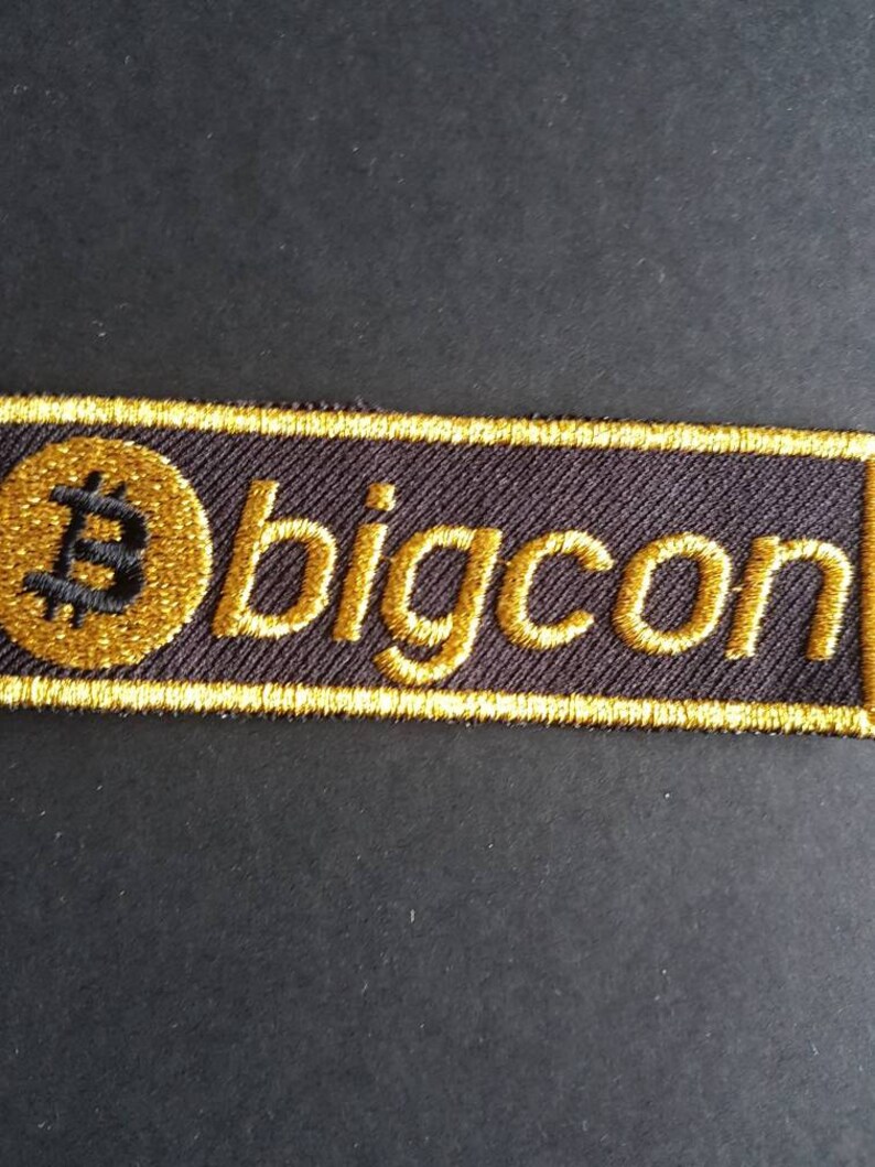 Bitcoin BIGCON Patch. Gold Metallic Thread. Iron on Patch. - Etsy