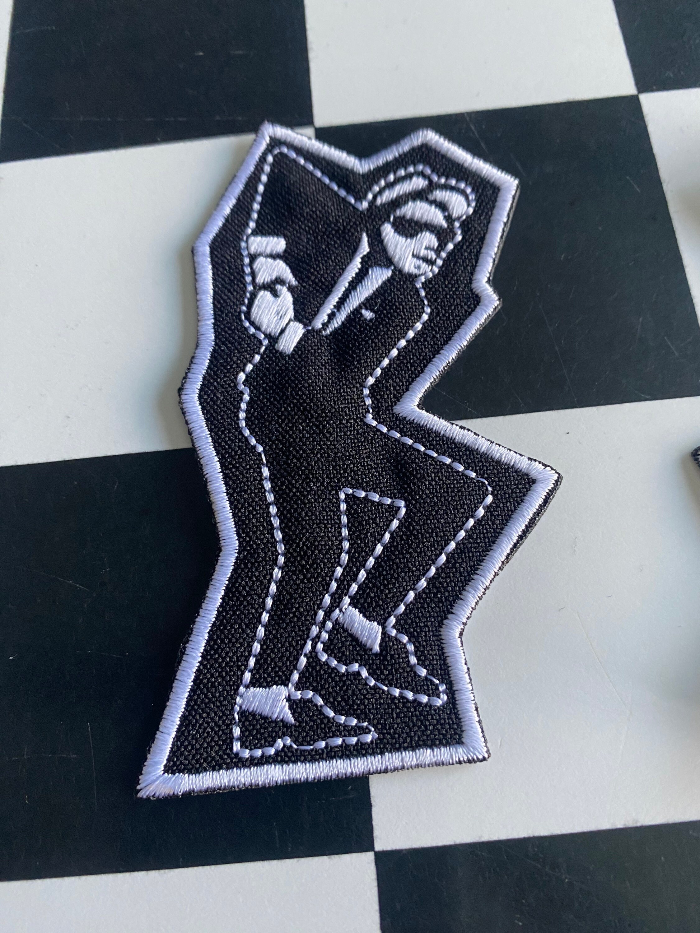 Ska Guy.. Skanking Ska Guy Patch. White on Black. 2 Tone Patches Right ...