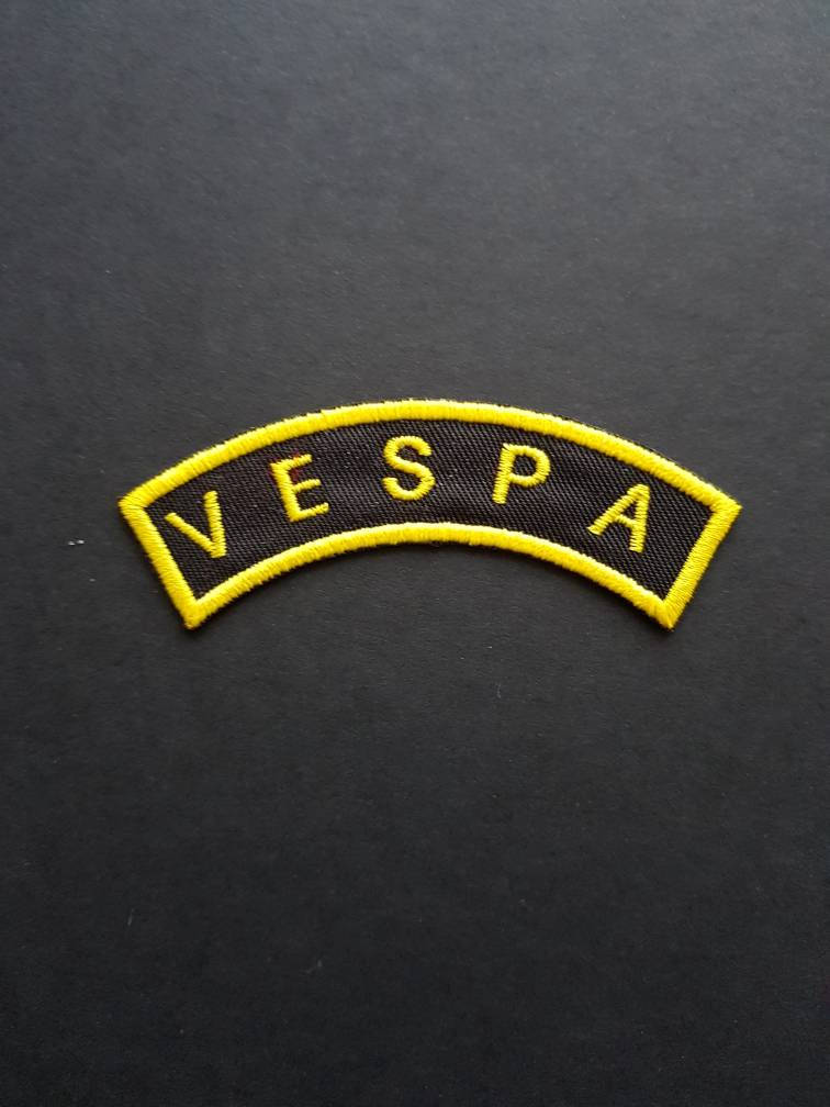 Vespa Patch. Embroidered Patch. Yellow or White Stitch. Iron - Etsy
