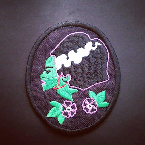 The Bride of Frankenstein Patch. Iron on Patch. Embroidered - Etsy
