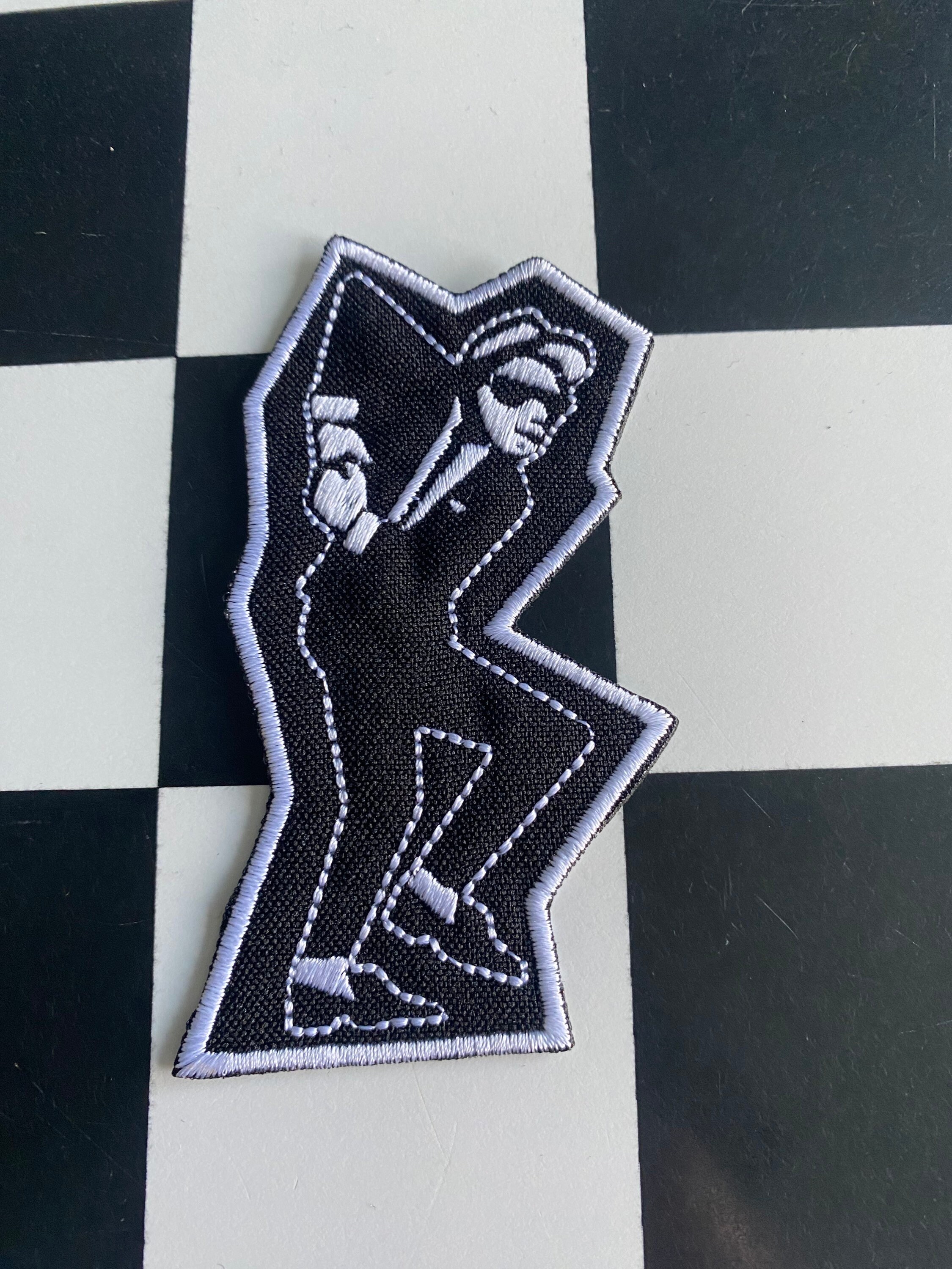 Ska Guy.. Skanking Ska Guy Patch. White on Black. 2 Tone Patches Right ...