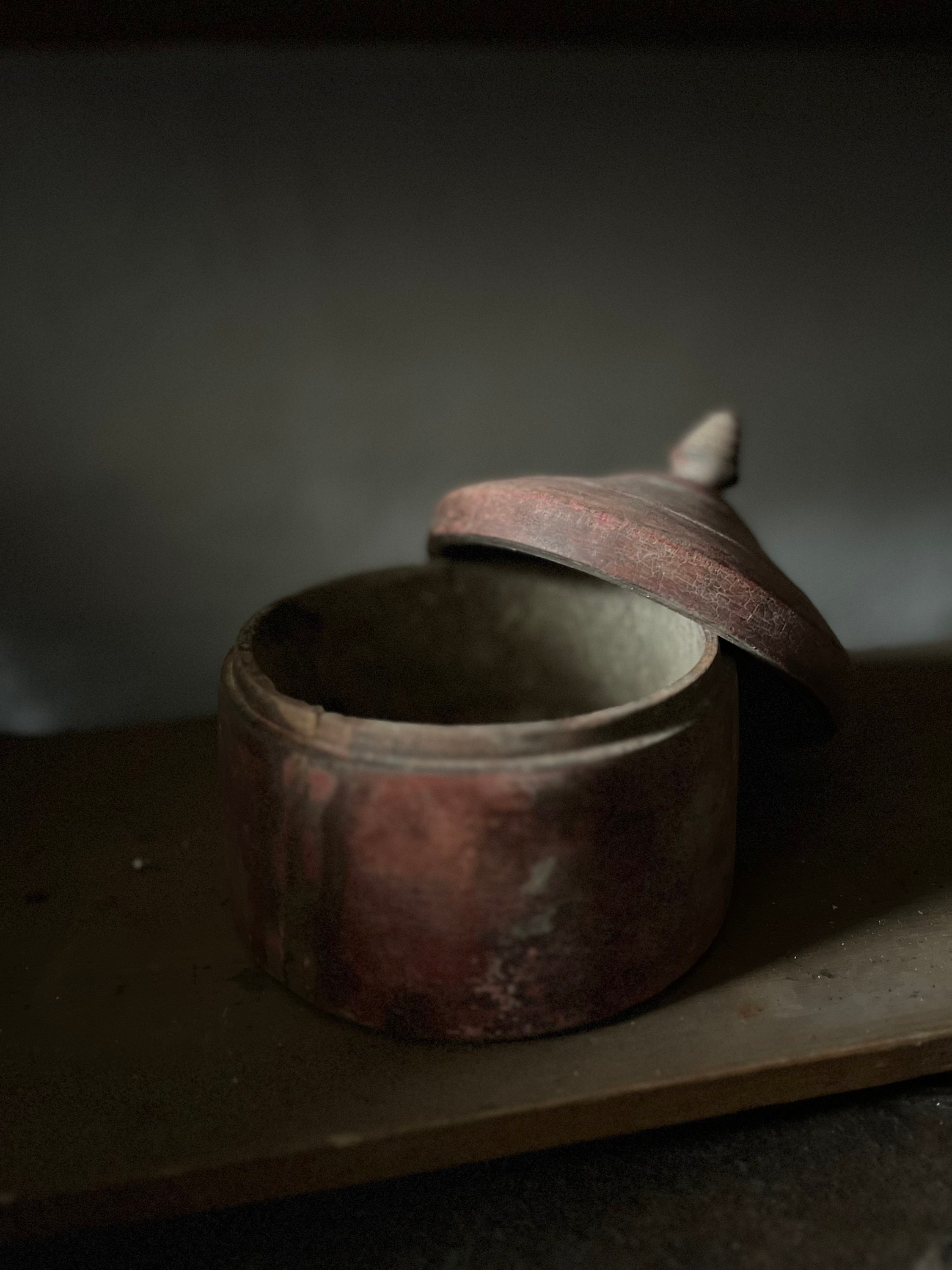 Old Wooden Lacquer Tikka Box Antique Artistic Lacquer Box Wooden Color ...