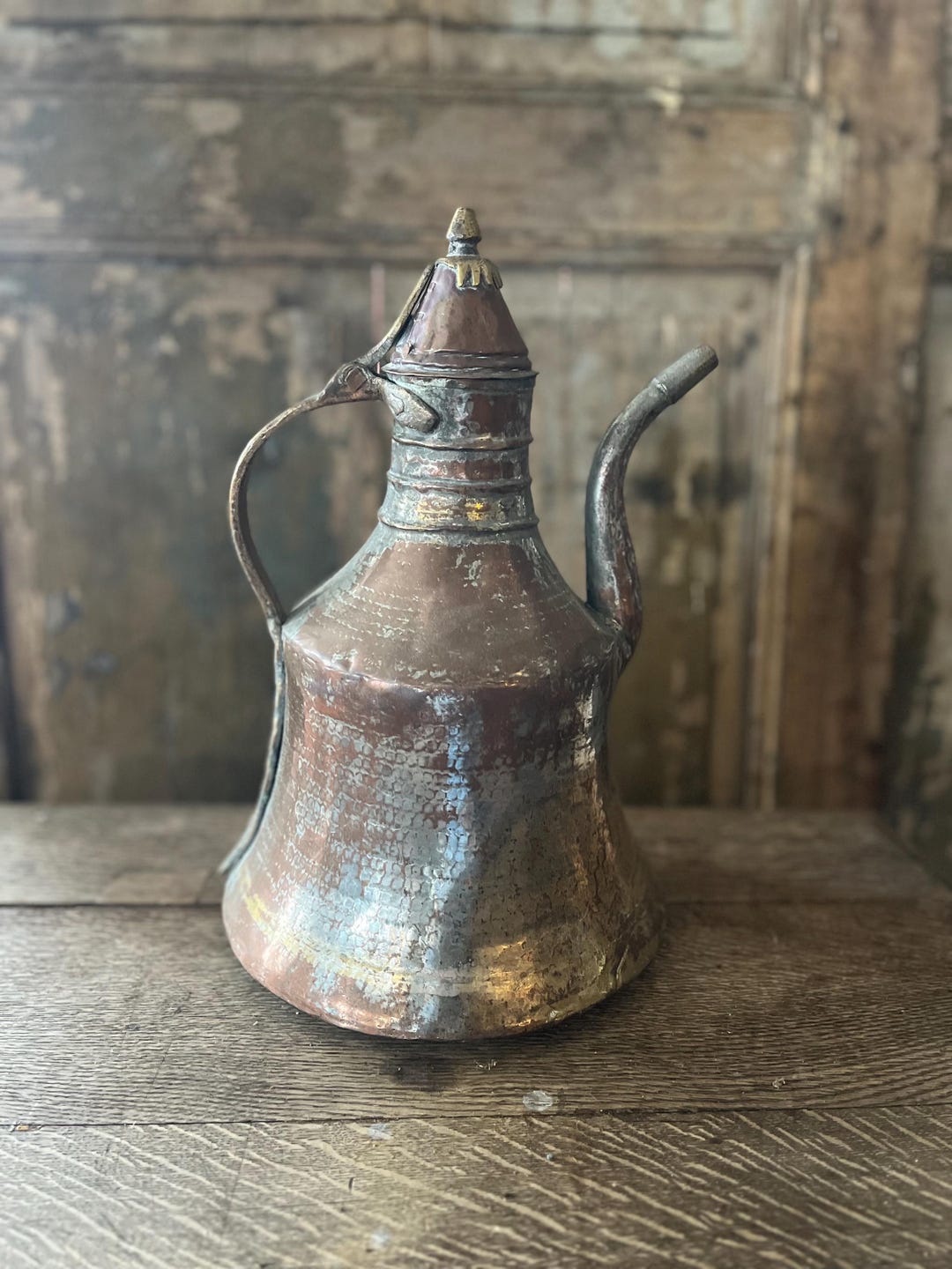Antique Ottoman Copper Ewer With Lid – 19th Century Hand-forged Water ...