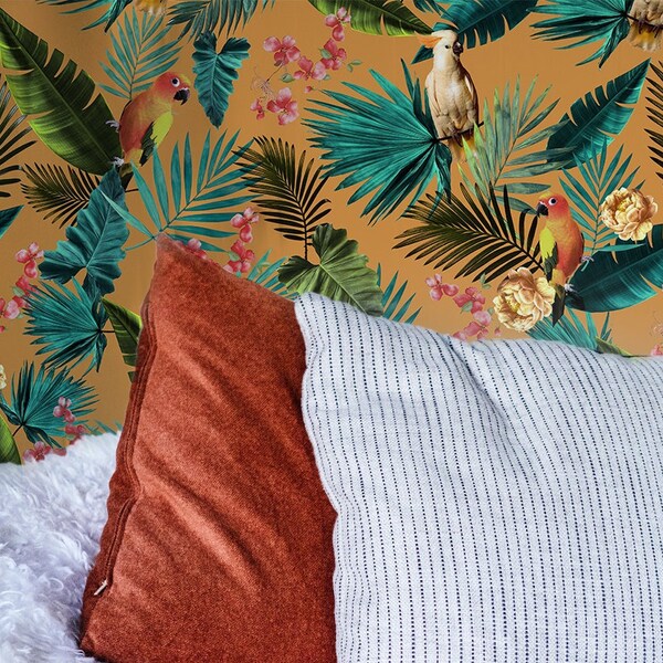 Ochre Wallpaper - Etsy