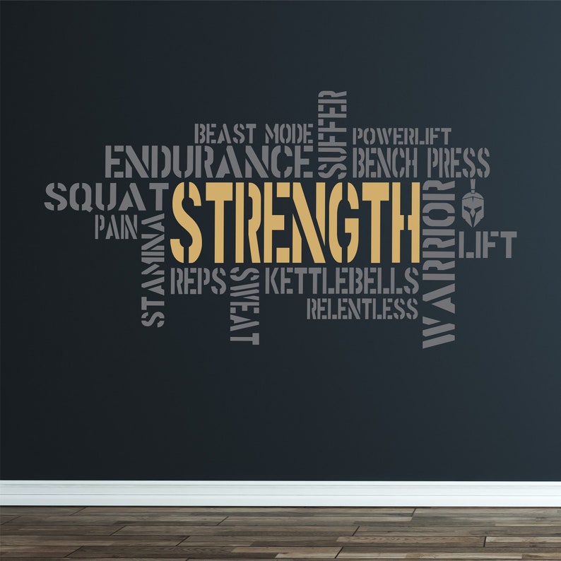Wallency Motivational Gym Wall Decal Inspirational Words Gym Etsy