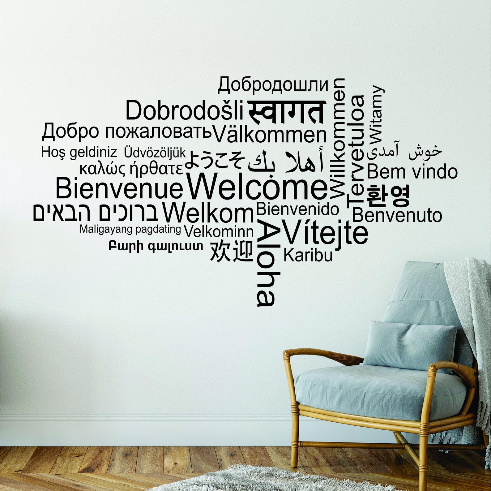 Welcome in Different Languages Wall Decal by Wallency - Etsy Canada