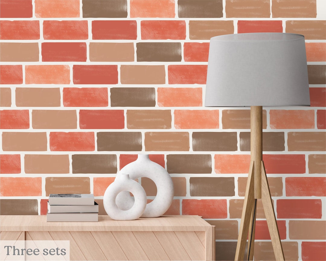 Faux Brick Wall Decals by Wallency - Fabric Wall Decal - Brick ...