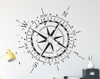 Compass Wall Decal - Etsy
