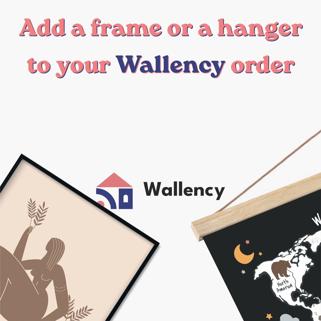 Add A Frame To Your Wallency Poster Ready To Hang Wooden Etsy